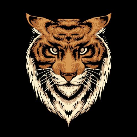 호랑이 머리 그림 프리미엄 벡터