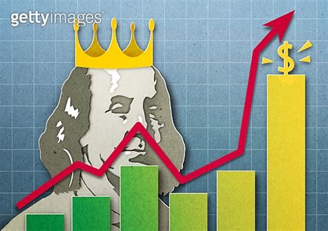 페이퍼아트 경제 금융 킹달러 미국화폐 달러기호 화폐기호 화살표 막대그래프 이미지 Jv12623646 게티이미지뱅크