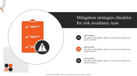 Mitigation Strategies Checklist For Risk Avoidance Icon Ppt Example