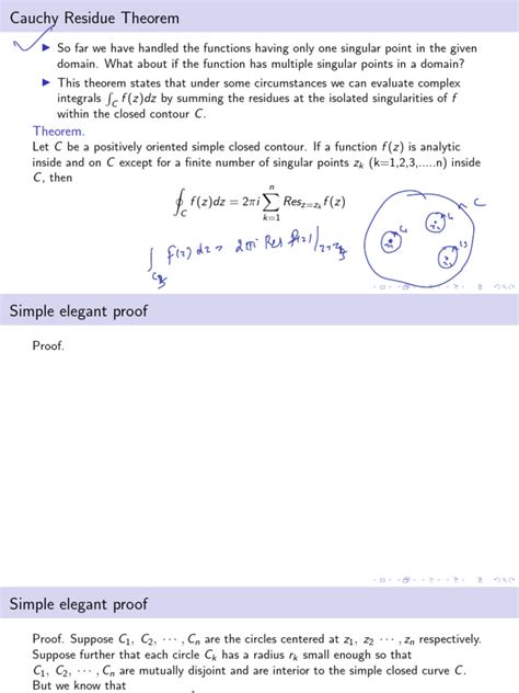 Lecture 33 Cauchys Residue Theorem And Types Of Isolated Singular Points Pdf Mathematical