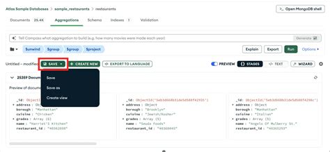Managing Saved Queries And Aggregations Compass Mongodb Docs