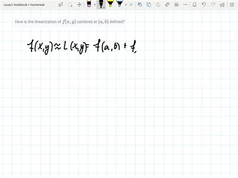 ⏩solved How Is The Linearization Of F X Y Centered At A B … Numerade