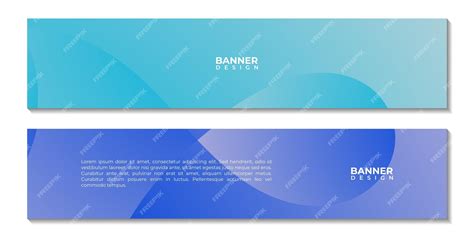 추상 화려한 웨이브 그라데이션 배경으로 배너 세트 프리미엄 벡터