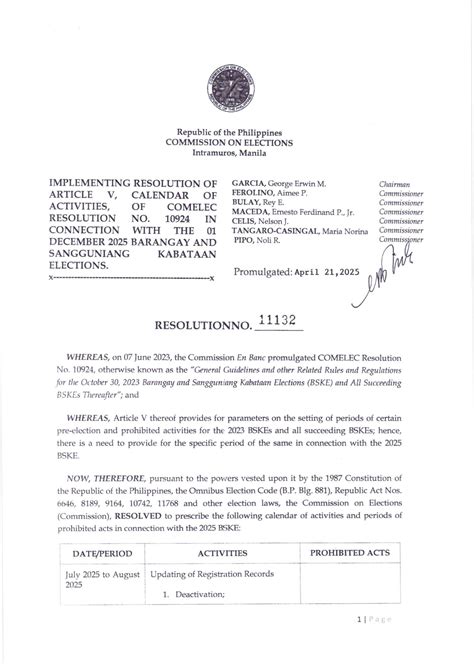 Resolution No 11132 Implementing Comelec Leyte Leyte Facebook