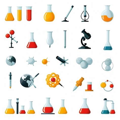 A Collection Of Different Types Of Science Related Icons Premium Ai