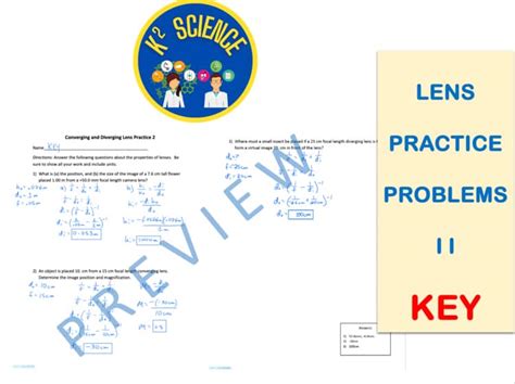 Lens Practice Problems Set Ii Light And Optics Unit Physics