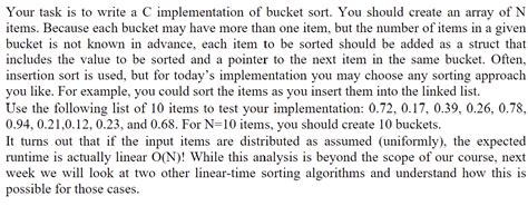 Solved Your Task Is To Write A C Implementation Of Bucket