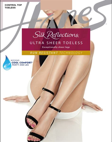 Hanes Silk Reflections Ultra Sheer Toeless Pantyhose With Control Top