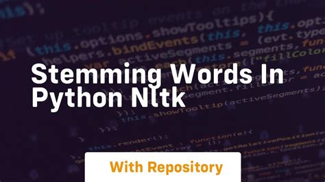 stemming words in python nltk youtube