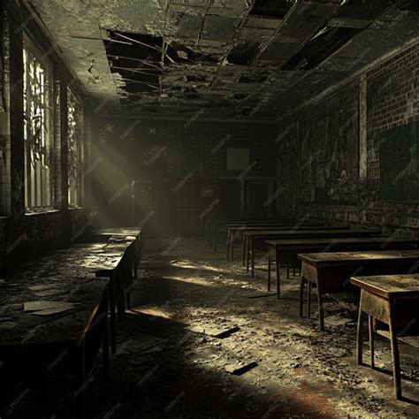 Capture A Haunted School With Empty Classrooms And Echoing Footsteps