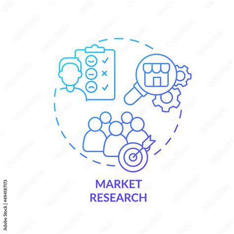 Market Research Blue Gradient Concept Icon Customer Behavior Analysing Service Of Pr Firm