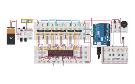 circuit design copy of arduino digital clock and thermometer tinkercad