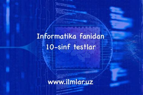 Informatika Fanidan 6 Sinf Choraklik Testlar Toplami Informatika Test