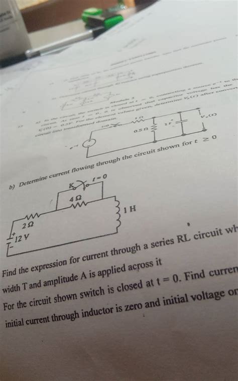 B Determine Current Flowing Through The Circuit Shown For T⩾0find The E