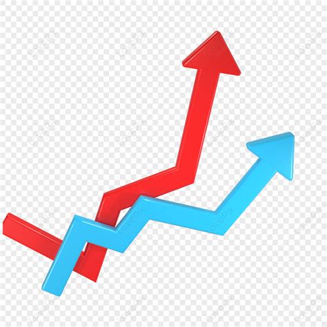 3d 빨간색 파란색 위쪽 화살표 일러스트 선 그래프평면도공연 Png 일러스트 무료 다운로드 Lovepik