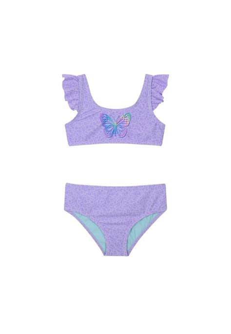 Traje De Baño Niña Bikini Vuelos Uv50 H2o Wear Lila H2o Wear Pariscl