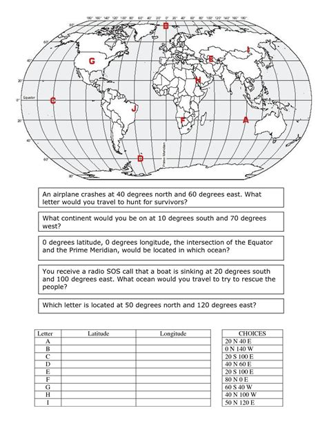 Free Map Skills Worksheets