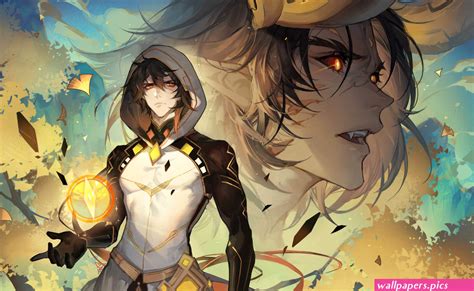 Genshin Impact Phone Wallpaper Hu Tao Zhongli Wallpapers Pics