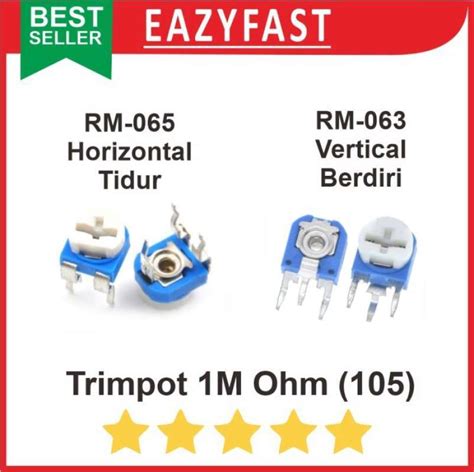 Jual Trimpot 105 R1m R 1 M Mega Ohm Potensio Variable Resistor Vr