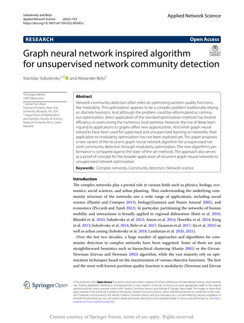 pdf graph neural network inspired algorithm for unsupervised network community detection