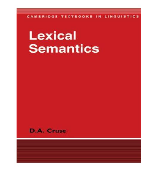 Semantics Lexical Cruise Pdf