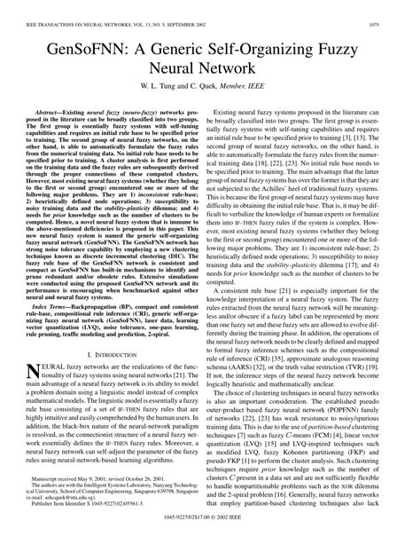 Pdf Gensofnn A Generic Self Organizing Fuzzy Neural Network