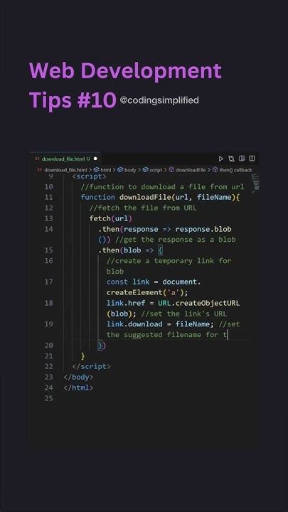 File Download From Url In Js Javascript Programming Coder Webdev Explore Viral Shorts