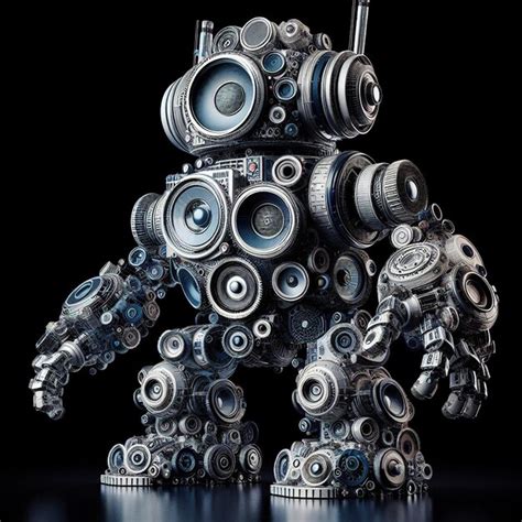 premium photo stompbox and audio speaker robot from artificially intelligent