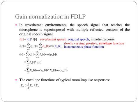 Ppt Temporal Envelope Compensation For Robust Phoneme Recognition Using Modulation Spectrum