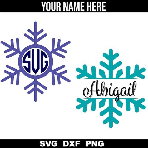 Snowflake Name Svg Snowflake Svg Snowflake Monogram Svg For Etsy