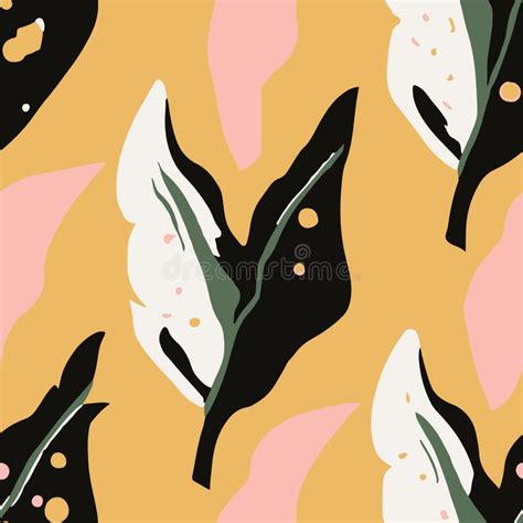 Black Seamless Doodle Blossom Invitation Design White Repetitive Color Decorative Style