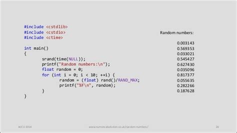 Random Number Generation In C Past Present And Potential Futur