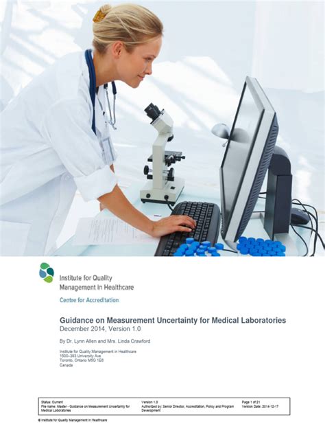 Guidance On Measurement Uncertainty For Medical Laboratories Pdf