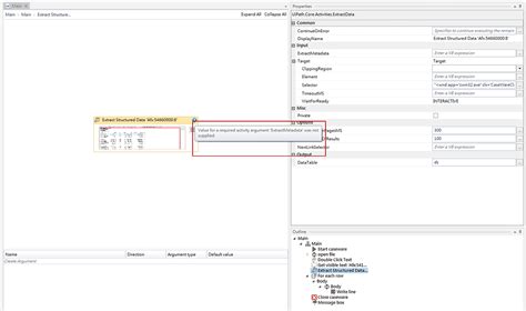 Value For Required Activity Argument Extractmetadata Was Not Supplied