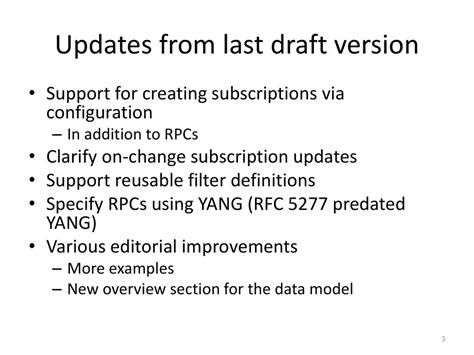 Subscribing To Yang Datastore Push Updates Draft Netconf Yang Push 00