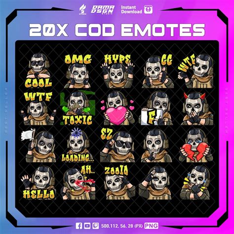 20x Tactical Soldier Emote Military Fps Gamer Emoji For Twitch And