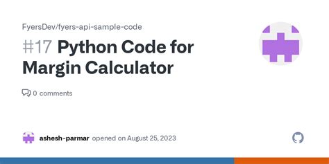 Python Code For Margin Calculator · Issue 17 · Fyersdevfyers Api