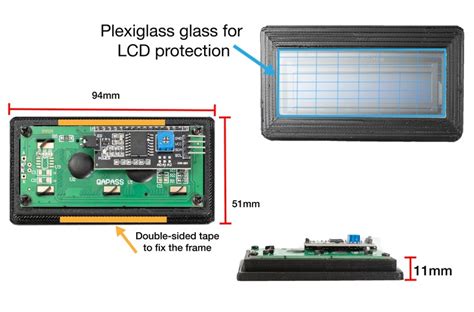Frame Case Built In Lcd 1602 Housing Box Protection Arduino Raspberry
