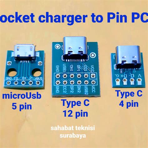 Jual Pcb Type C To Dip Soket Type C To Pcb 12 Pin Type C 12 Pin