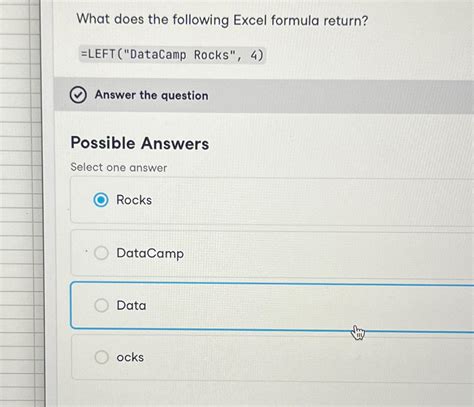 Solved What Does The Following Excel Formula Returnleft