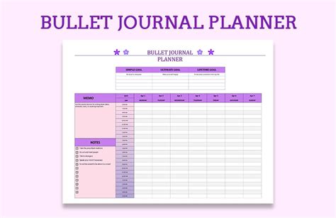 Excel Templates Bullet Journal Free Journal Templates