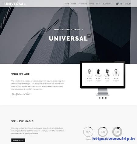 Universal Multi Purpose HTML5 Template Frip In