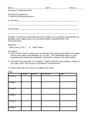 Understanding Accuracy In Measurements Improve Your Skills Course Hero