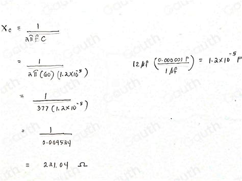 Solved In a Hz circuit containing a µf capacitor the