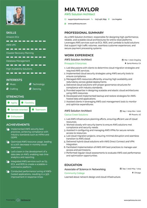 10 Aws Solution Architect Resume Samples And Templates For 2025