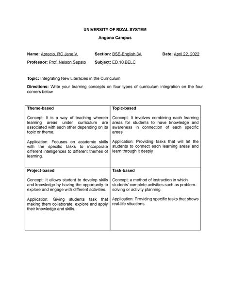 Activity 3 Aprecio Ed 10 1 Factual Convergent Closed Low Level 2 Divergent Higher Order