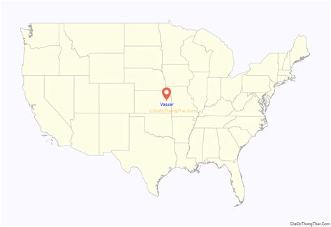 Map Of Vassar Cdp Kansas Thong Thai Real