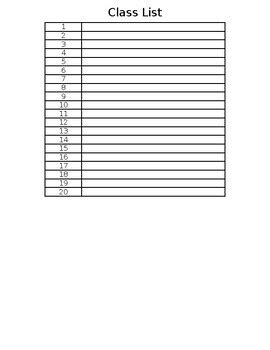 Editable Class List Template By Jennena Teaches TPT