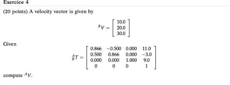 Solved 20 Points A Velocity Vector Is Given By