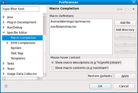 Linux Tools Projectspecfileeditoruser Guide Eclipsepedia